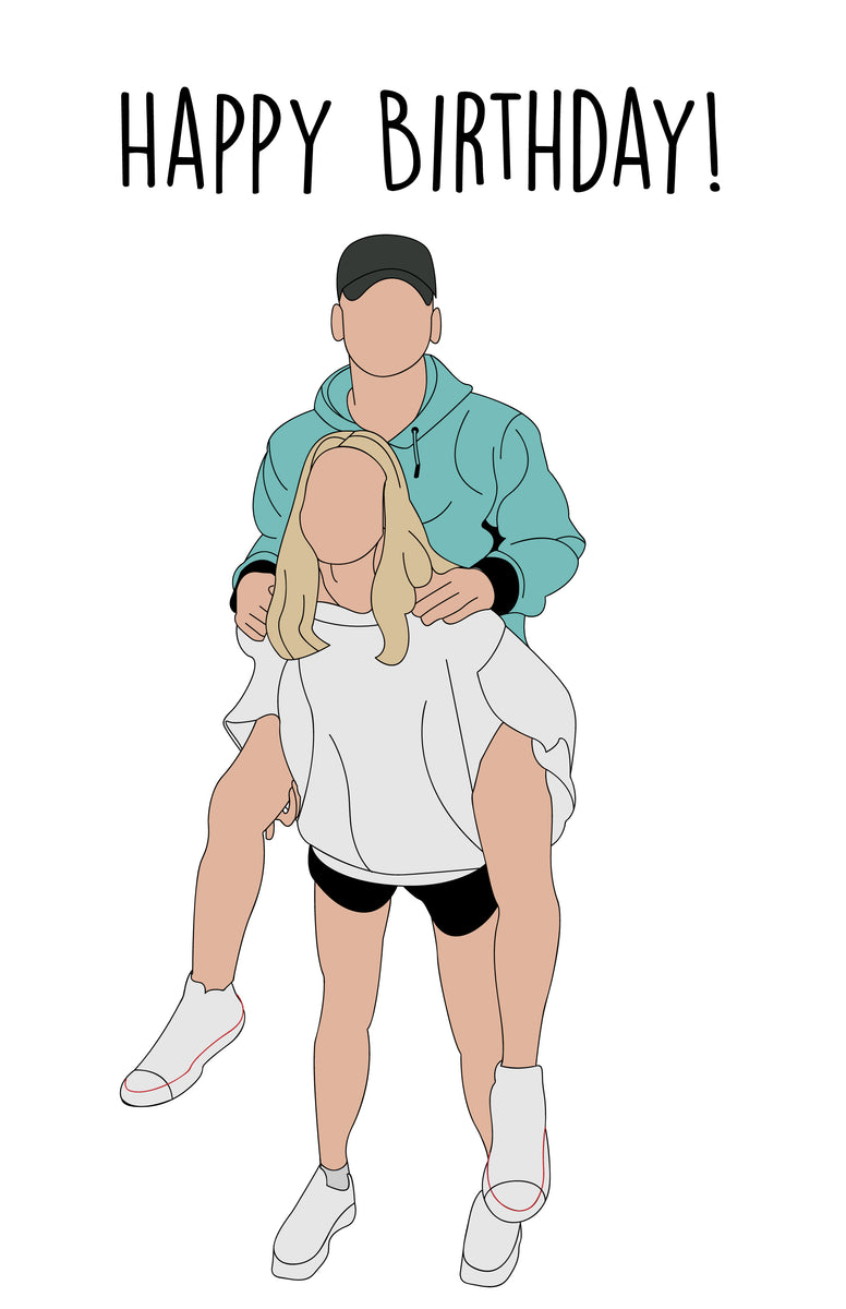 Custom faceless portrait birthday Card – DensenDesign